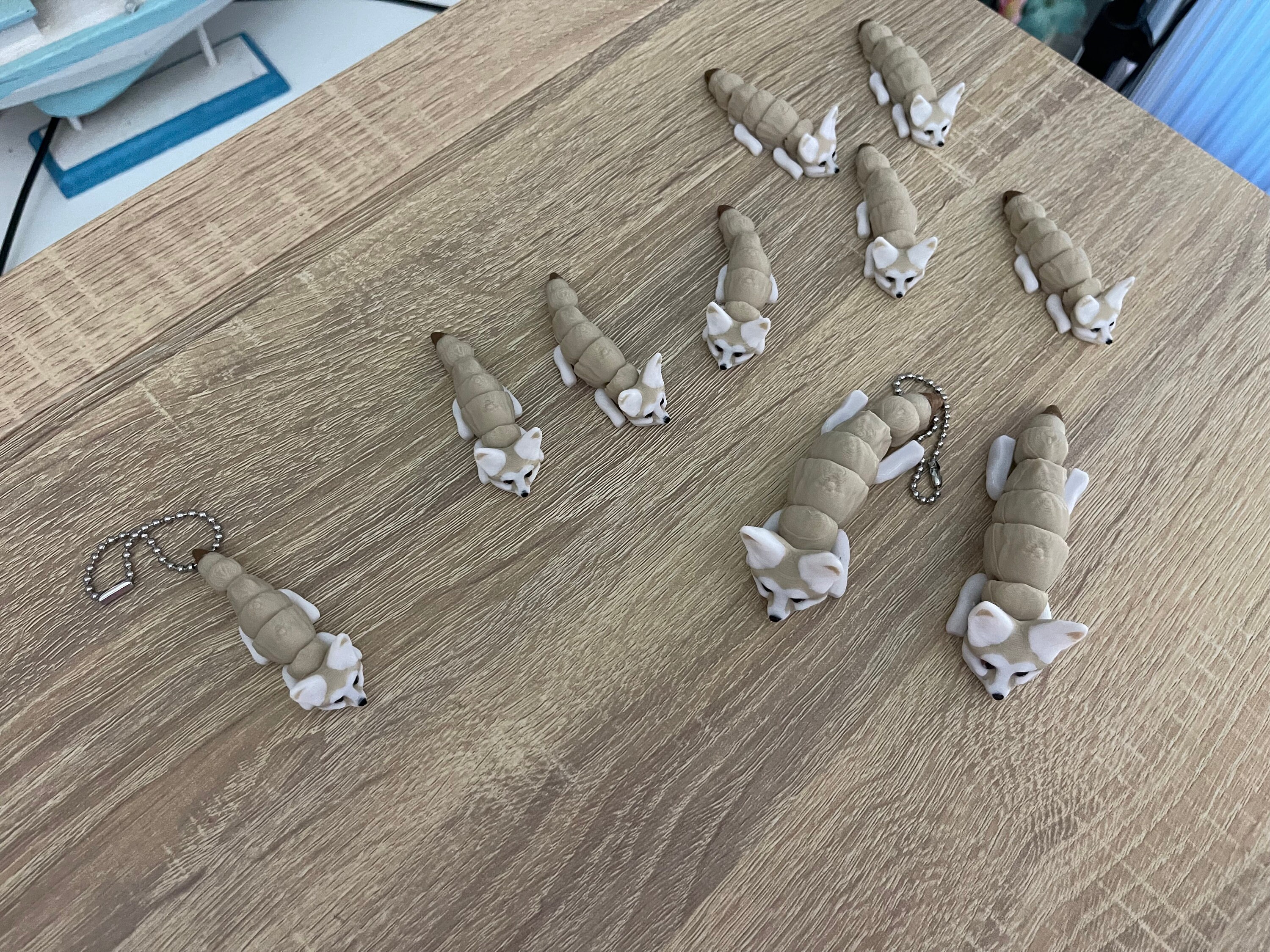 3D Printed Fennec Fox Momma or Baby Keychain Key Chain Ring USA Made ...