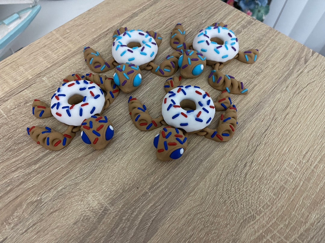 3D Printed Flexi Large Donut Doughnut Turtle Donurtle PLA Articulate ...