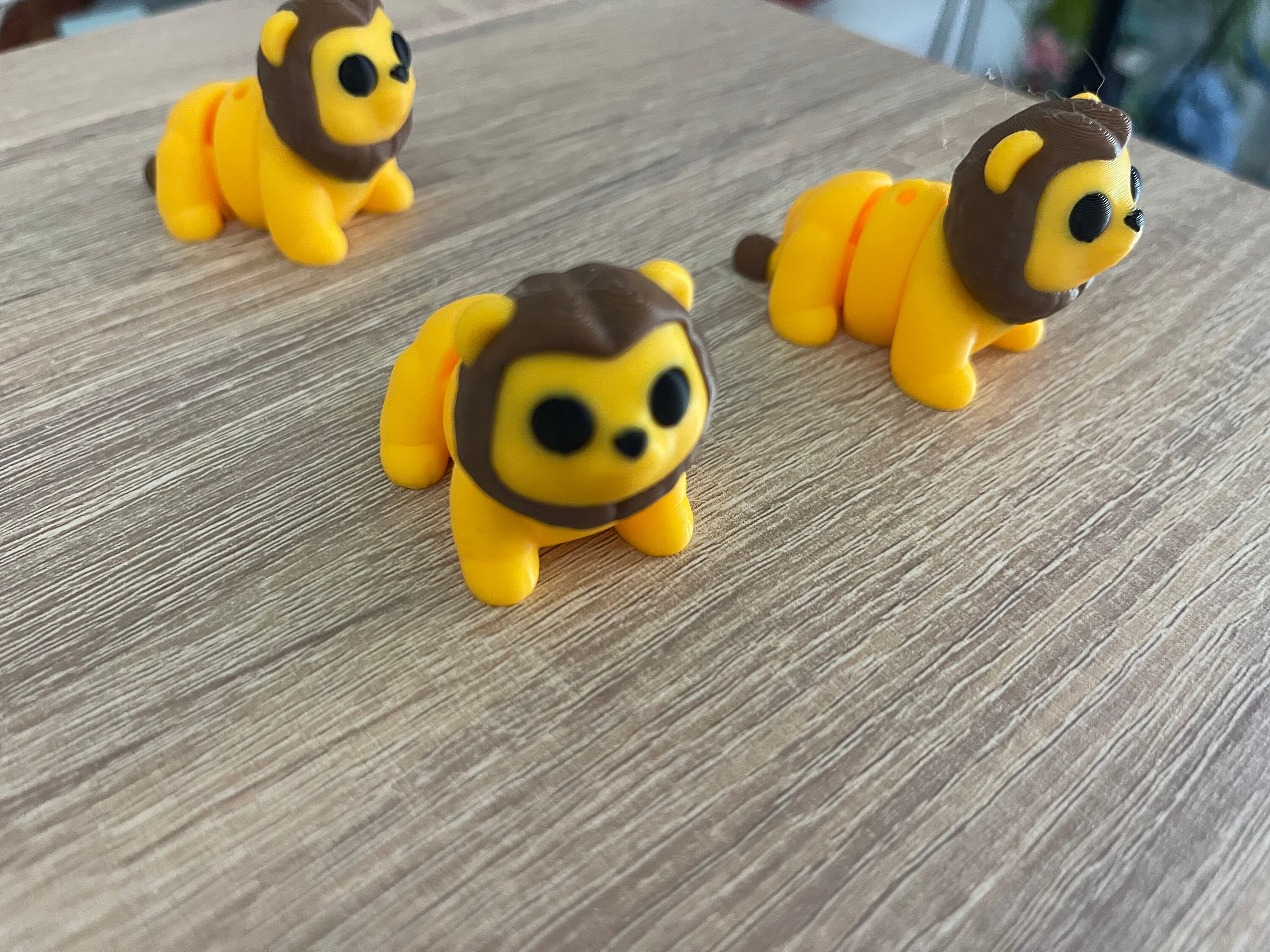 3d Printed Mini Sized Lion Fidget, Articulated Stress Flexi Figure ...