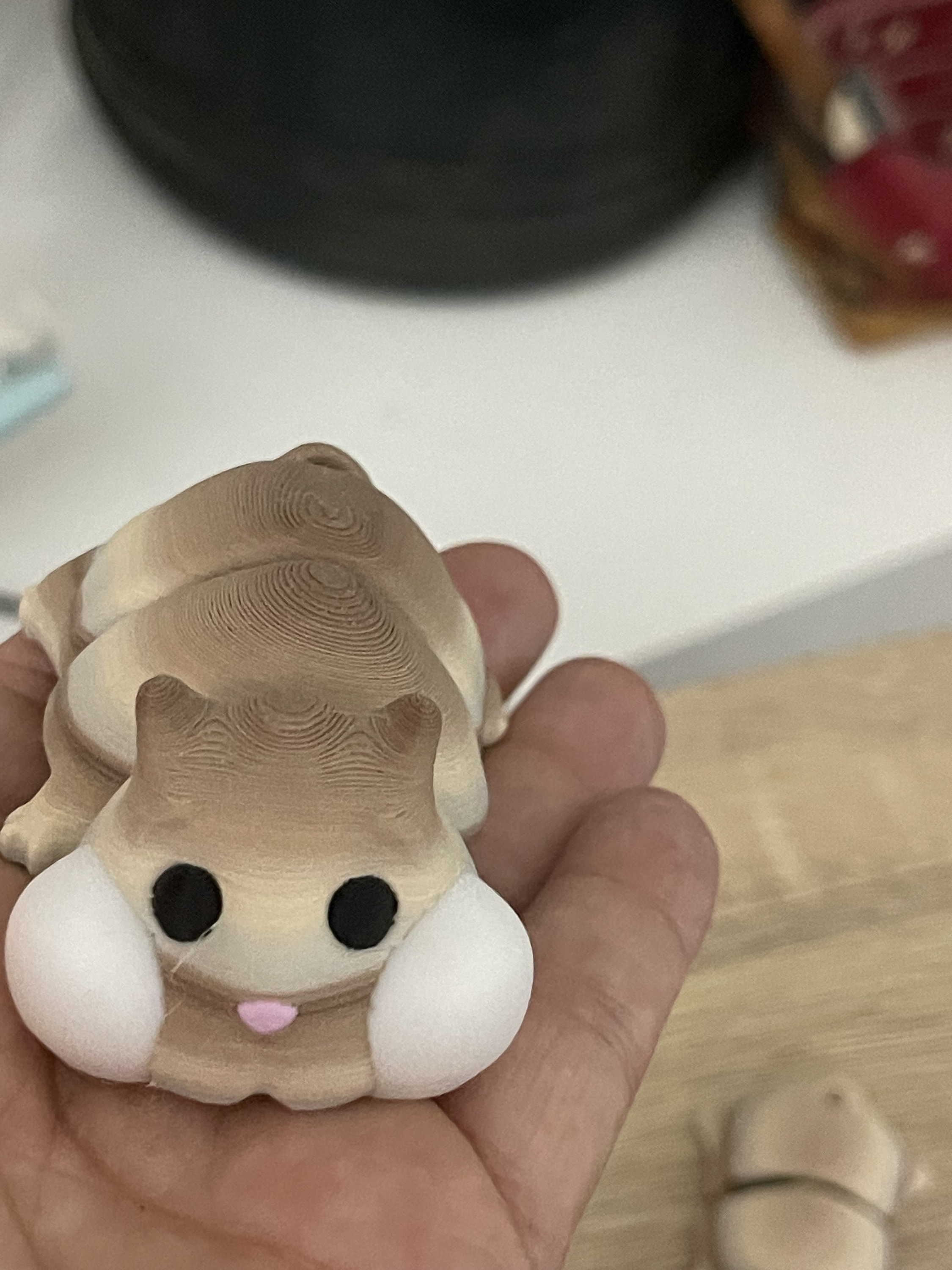 3D Printed Chubby Cheek Hamster Articulated Flexi Flexy Desk Pet Figure ...