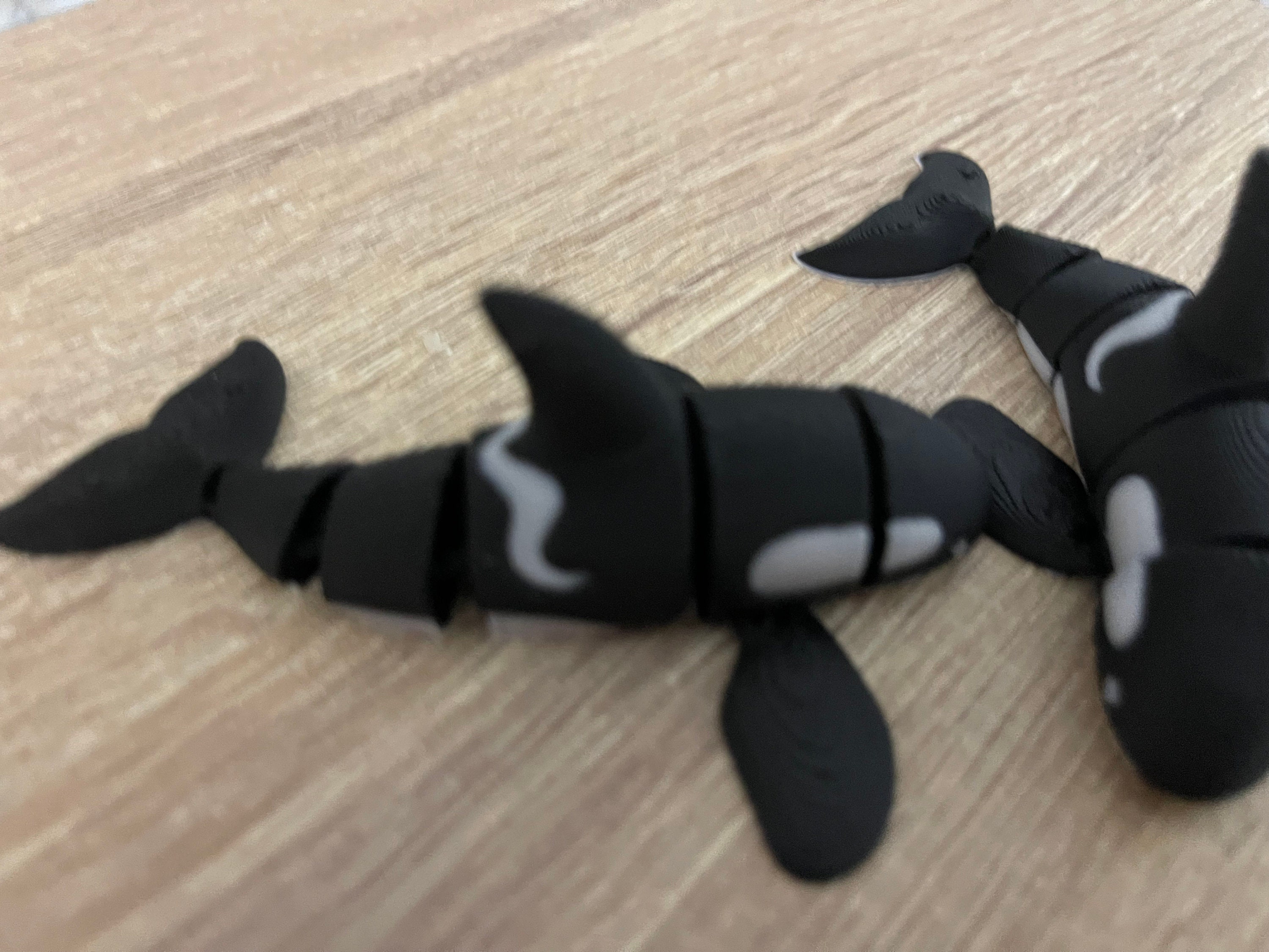 3D Printed Orca Fidget Flexi Articulated USA Made, PLA Figurine Statue ...