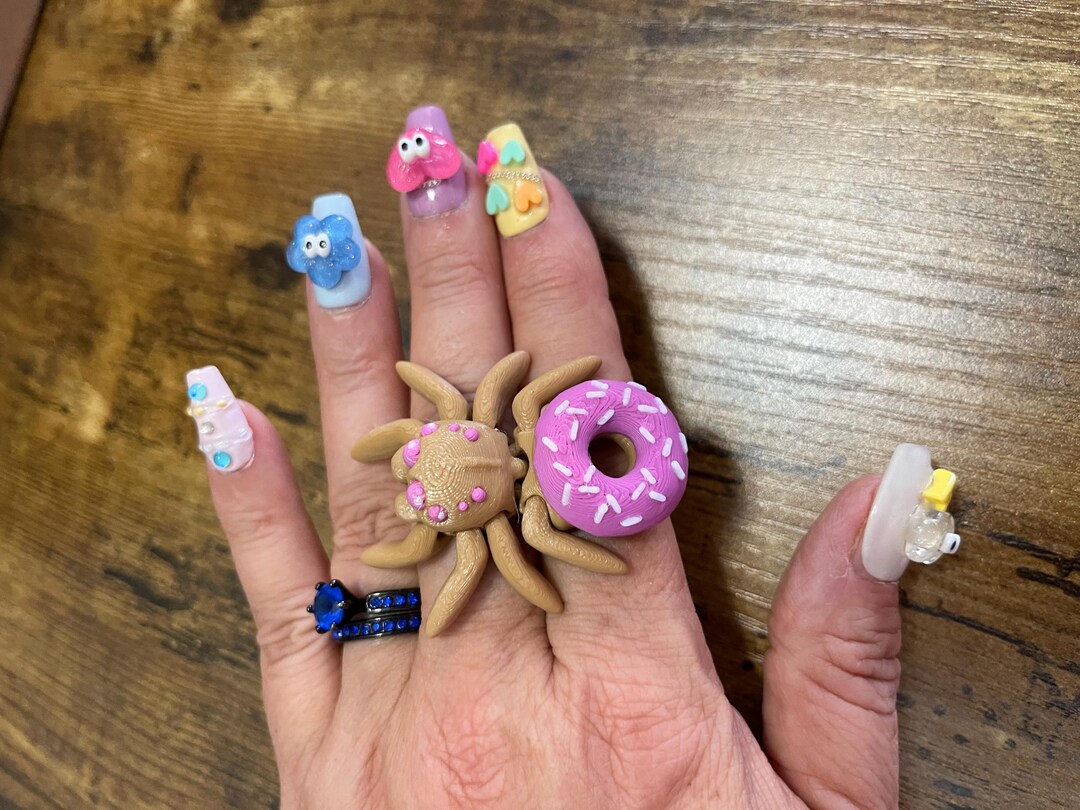 3D Printed Flexi Mini Donut Spider USA Made, PLA Articulate Flexi ...