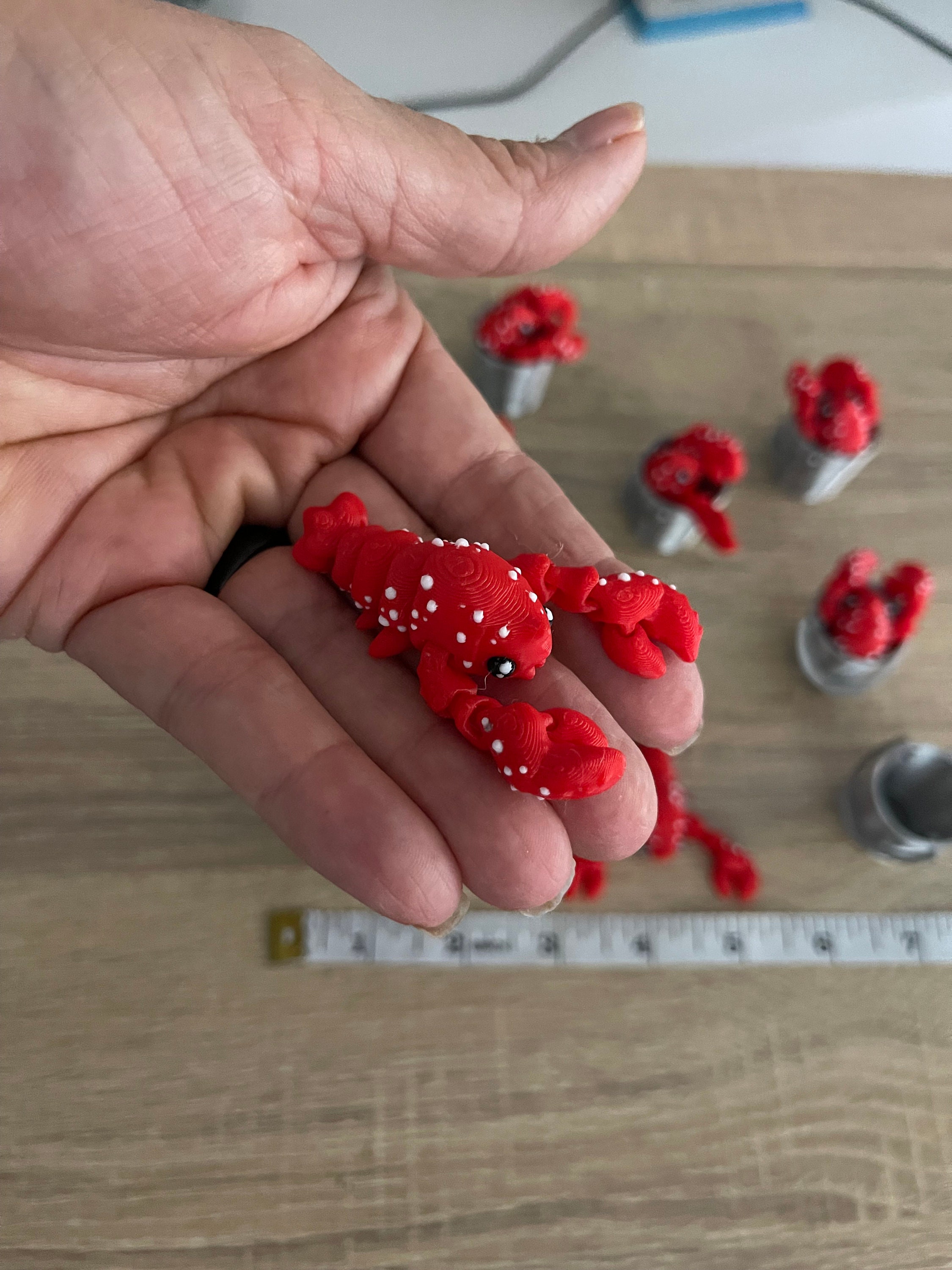 Mini Sized Lobster in Bucket Articulated Fidget Figure USA Made, 3D ...
