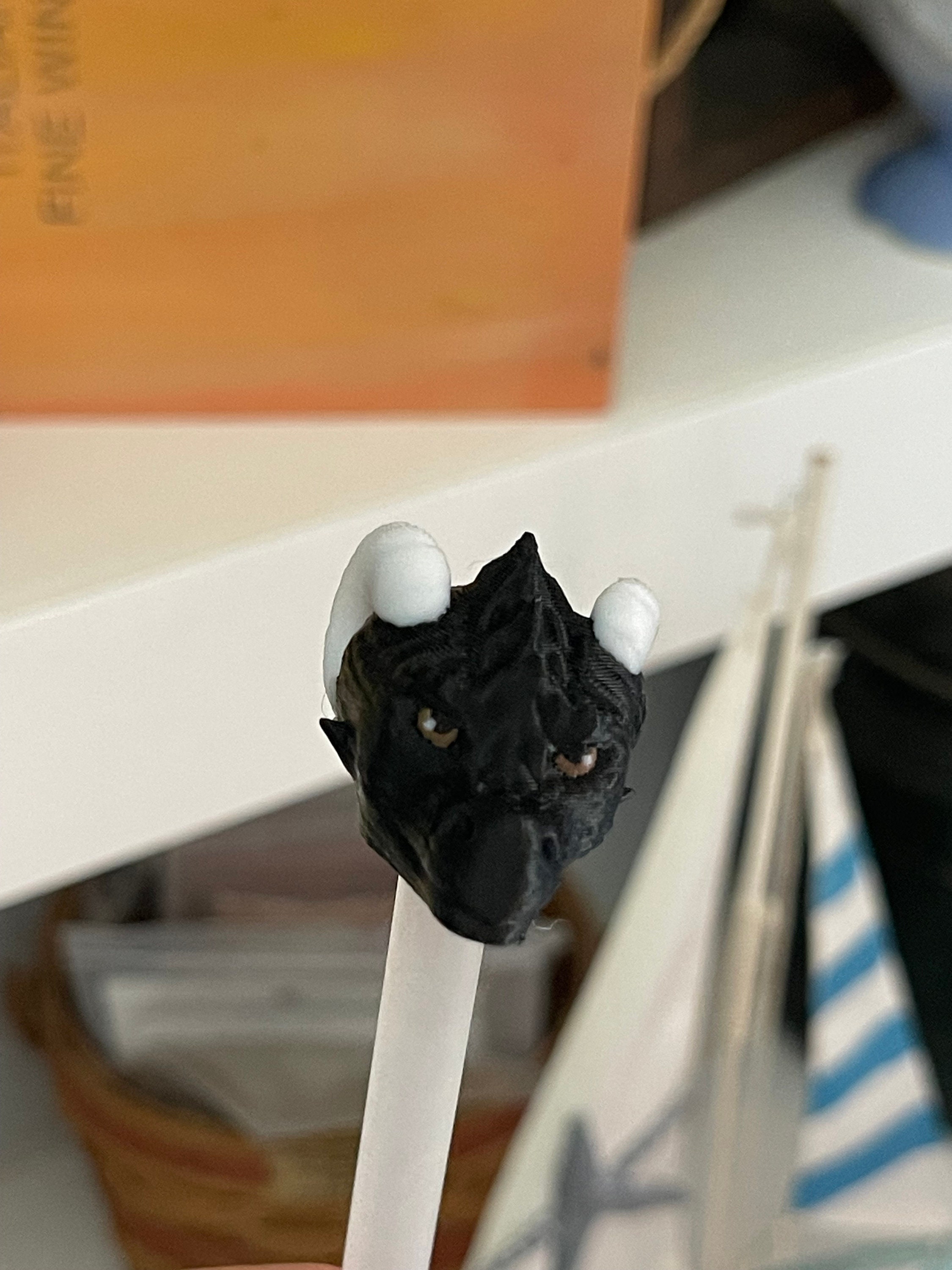 3D Printed Straw Topper in Dog, Cat or Dragon Head of Choice PLA USA ...