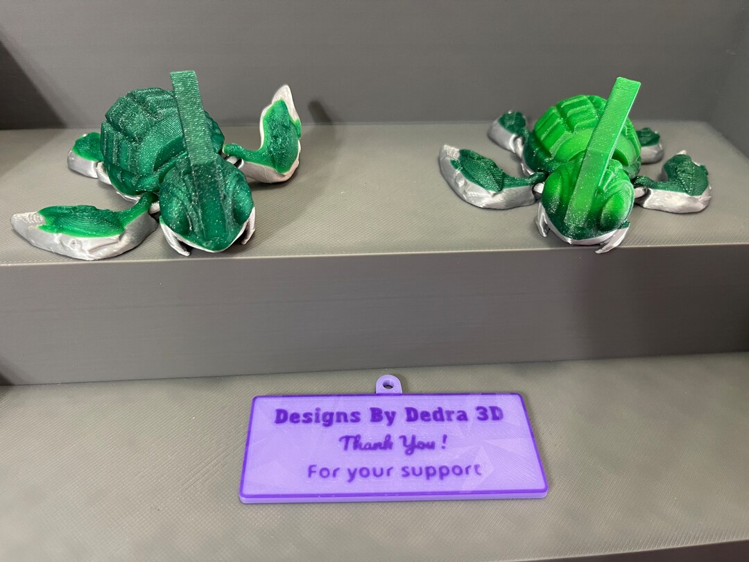 3D Printed Flexi Grenade Turtle USA Made, PLA Figurine Fidget ...
