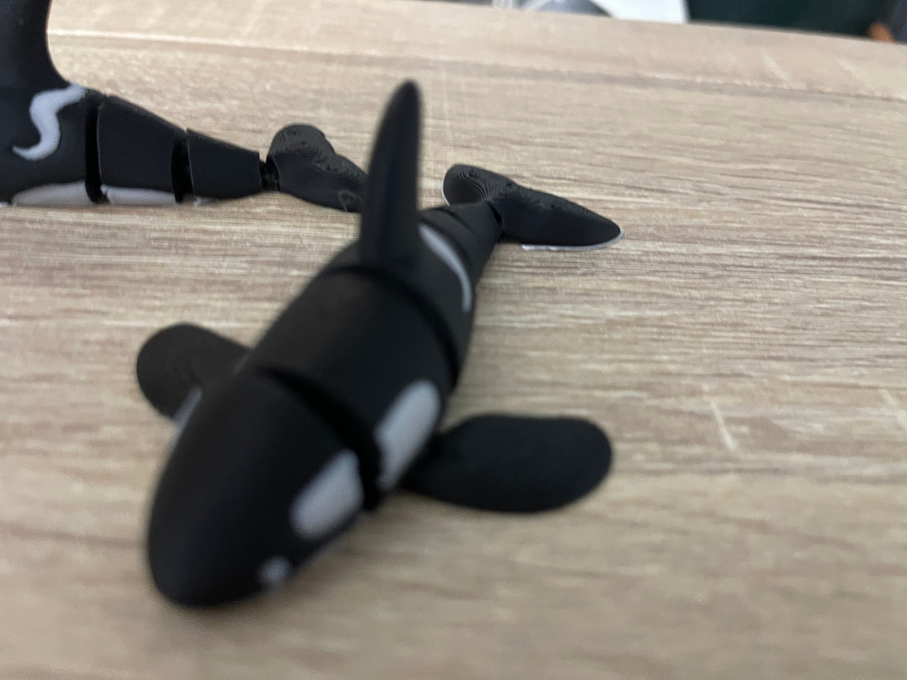 3D Printed Orca Fidget Flexi Articulated USA Made, PLA Figurine Statue ...