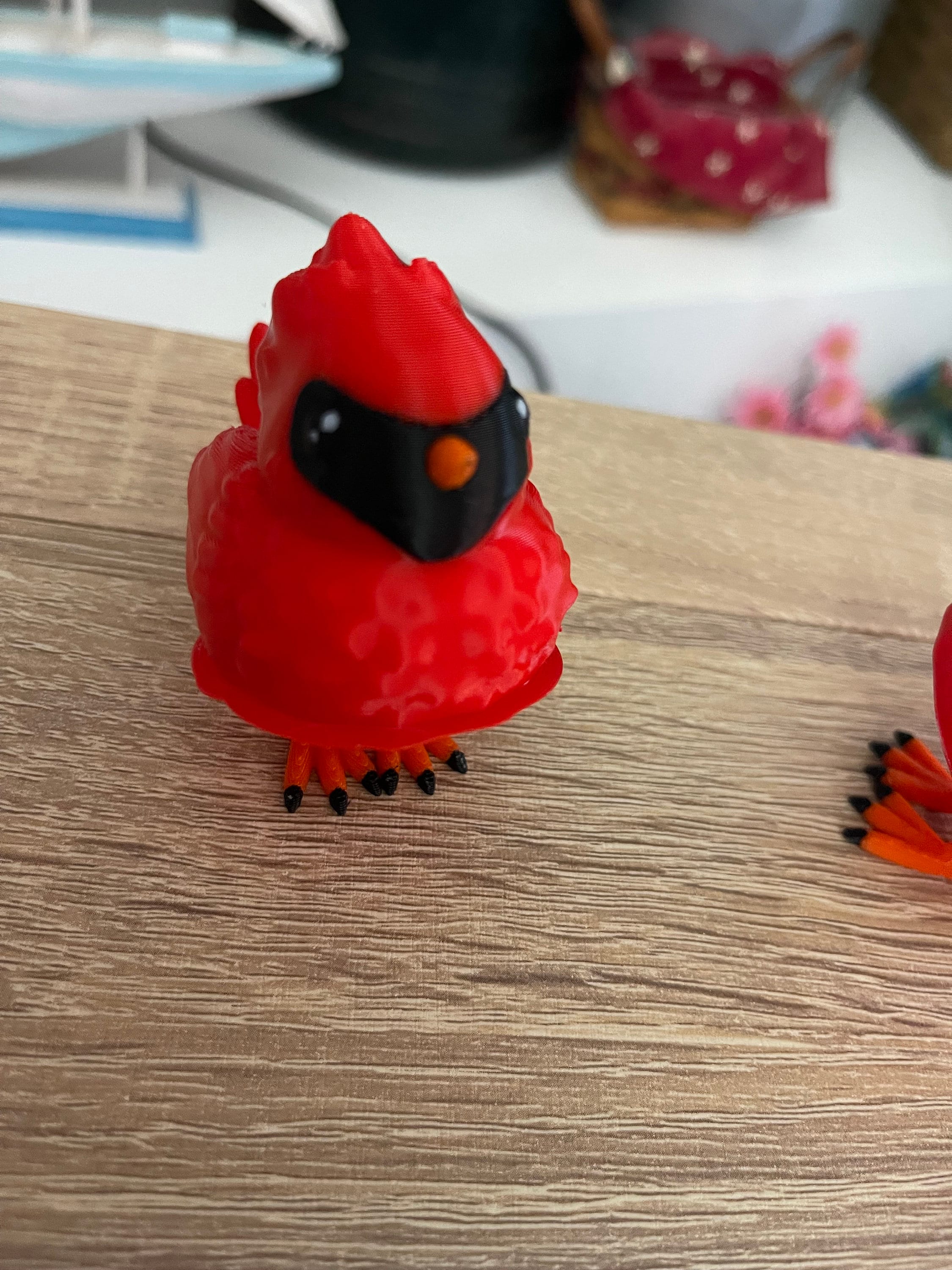 3D Printed Red Cardinal With Articulated Feet USA Made, PLA Figurine ...