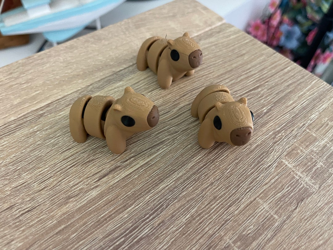 3d Printed Baby Capybara Fidget, Articulated Stress Flexi Figure, Tiny ...