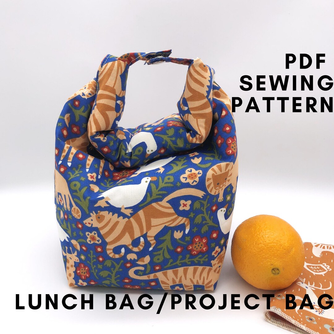 PDF Sewing Pattern. Lunch & Project Bag. Zero Waste Tutorial. Beginner ...