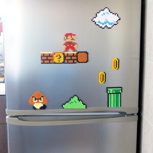 Mario Fridge Magnets - Geeky Kitchen Decor - Retro Gaming Gift - Etsy