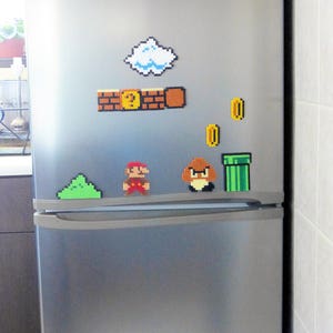 Mario Fridge Magnets - Geeky Kitchen Decor - Retro Gaming Gift - Etsy