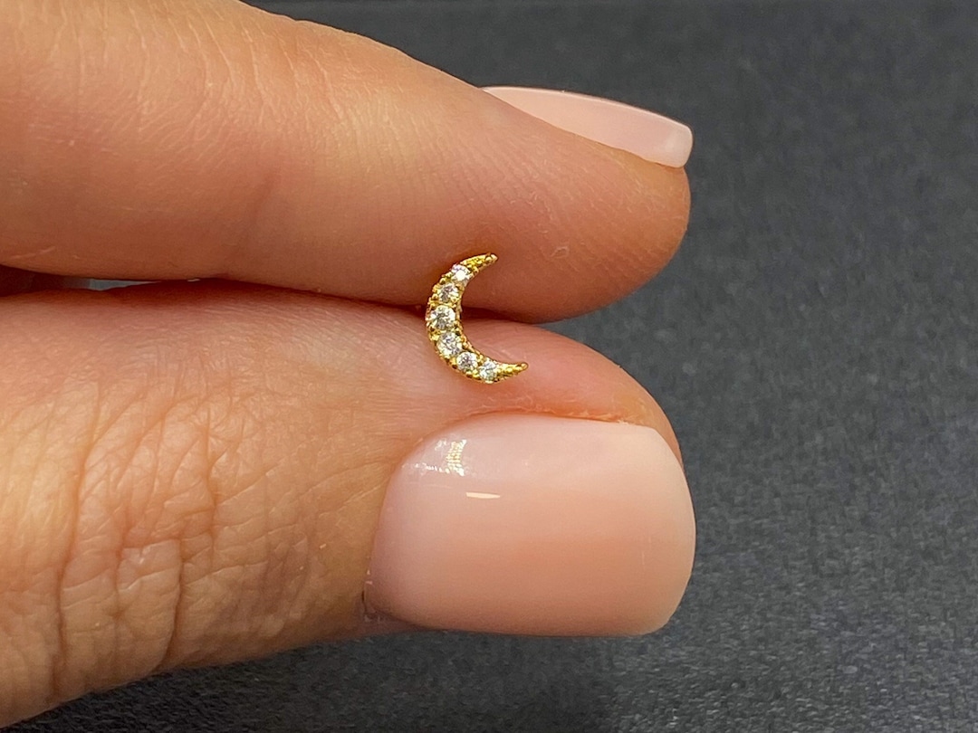 Flat Back Earrings, Flat Back Earrings 16g, Flat Back Earrings Moon ...