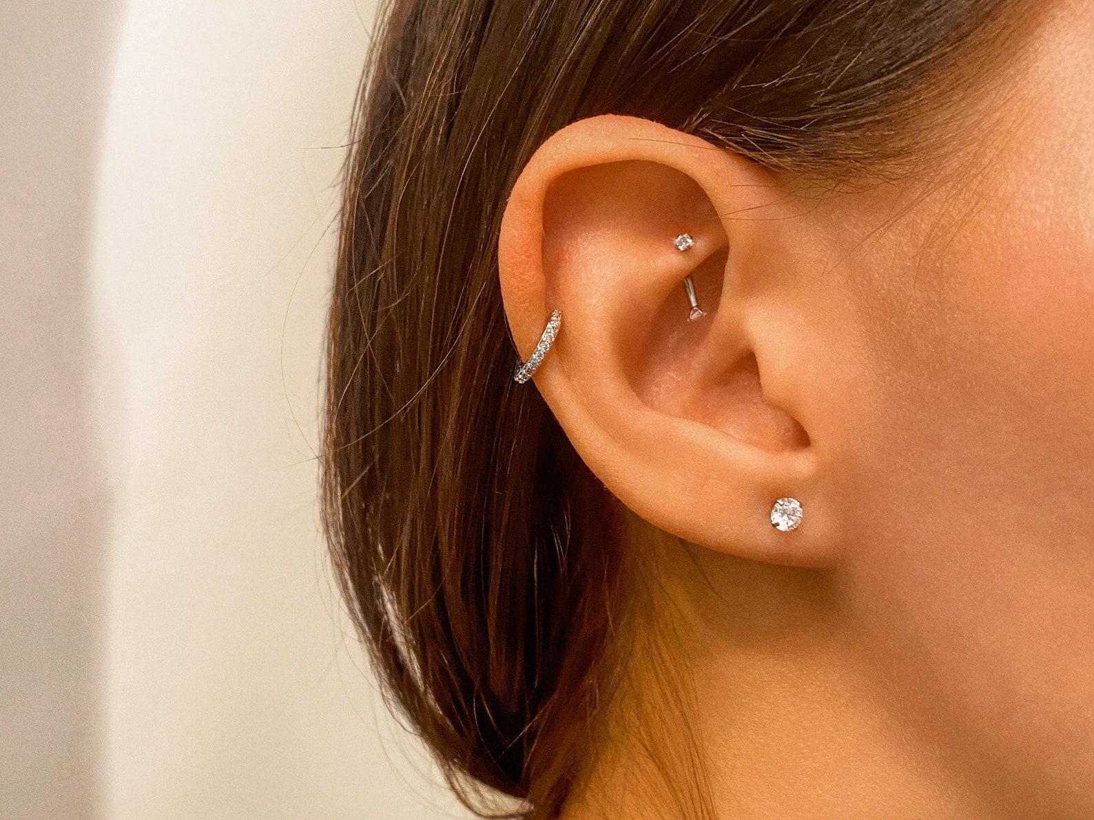 Diamond Cz Rook Piercing Rook Piercing Jewelry Rook - Etsy