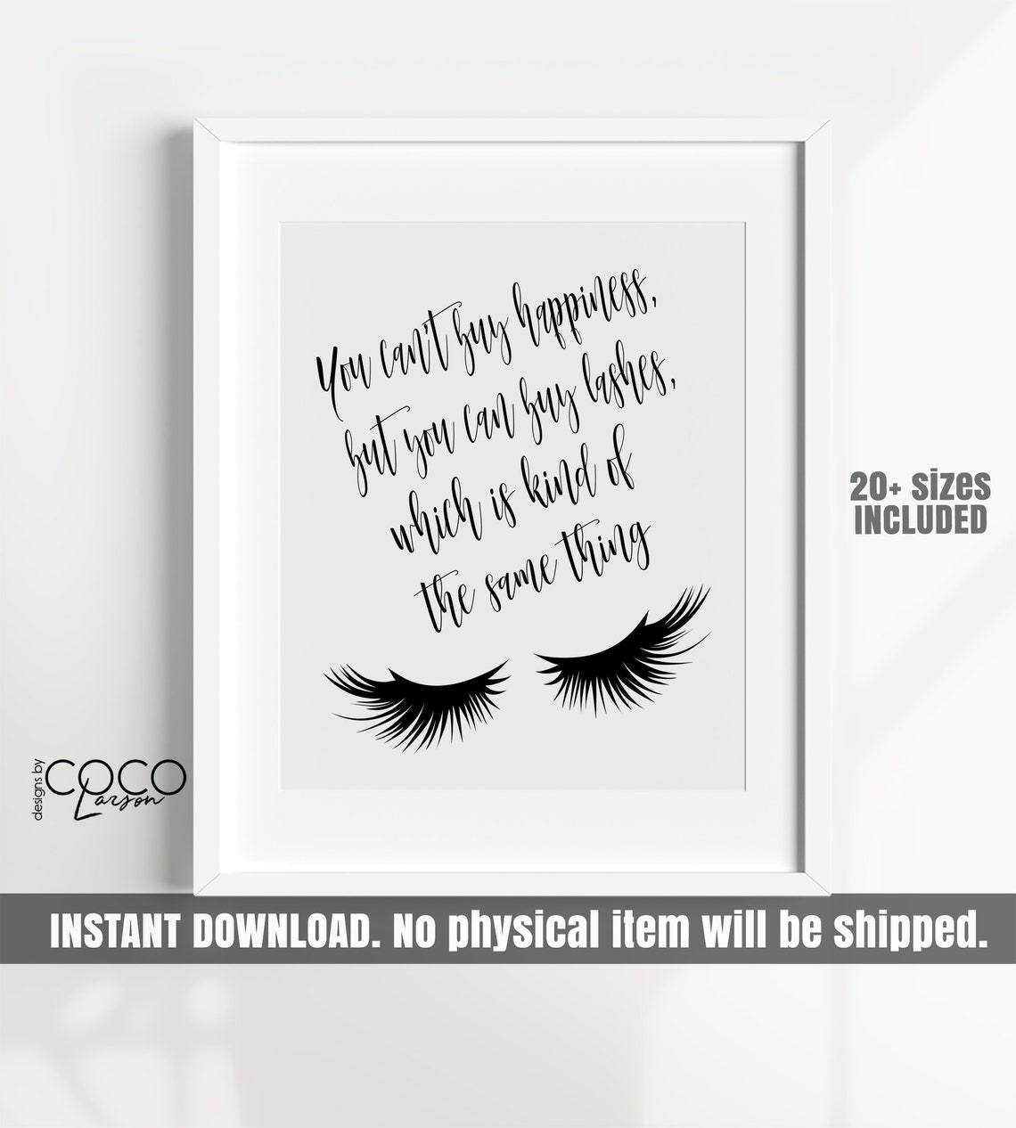 Eye lashes print lashes poster lashes quote eye lashes wall | Etsy