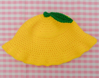 Crochet Lemon Fruit Bucket Hat PDF Pattern - Etsy