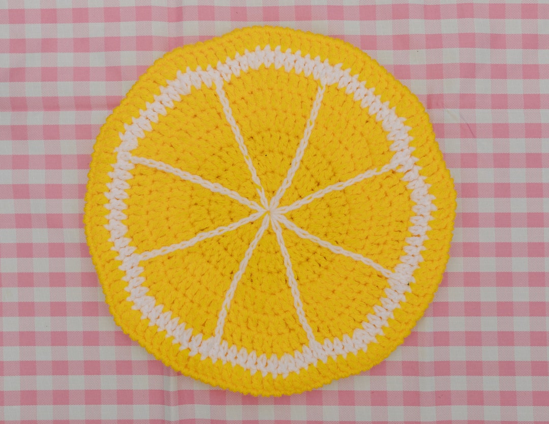Lemon Slice Crochet Beret - Etsy