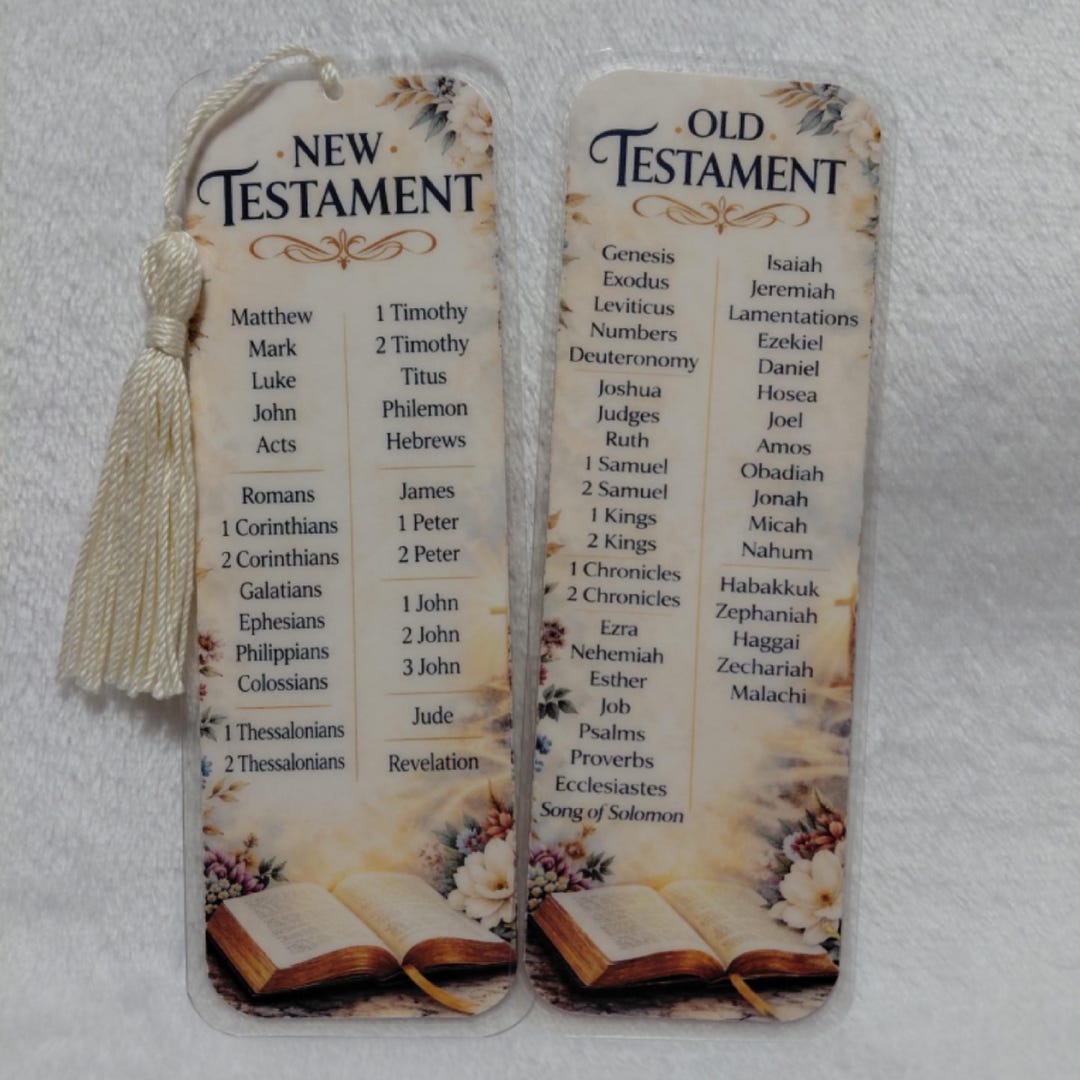 Books of the Bible Bookmark Double Sided, New & Old Testament Reference ...