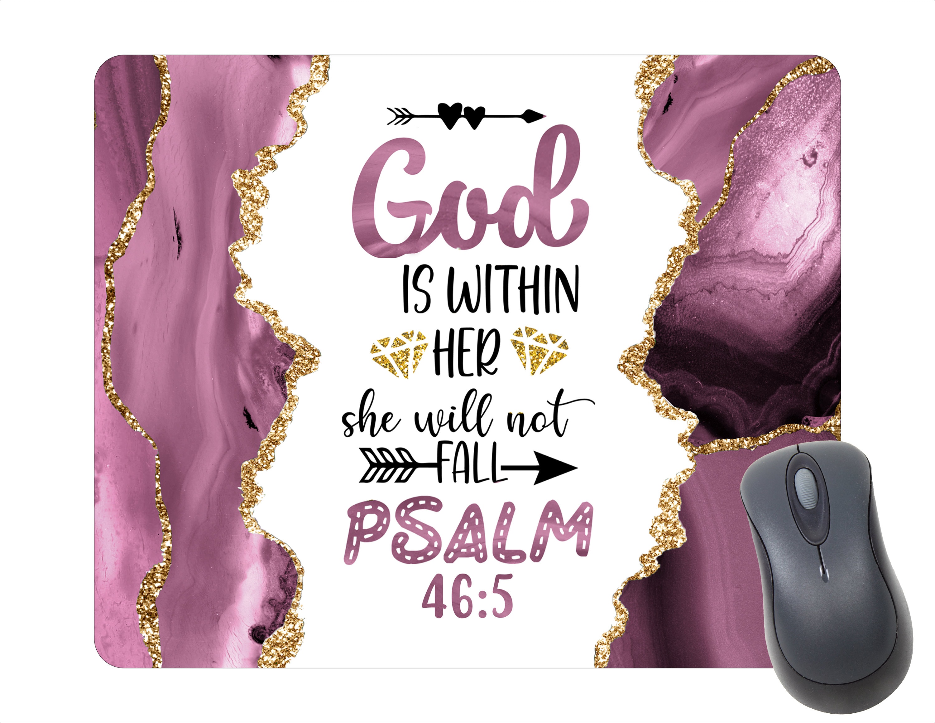 God is Within Her She Will Not Fall Mousepad Spiritual Mousepad ...