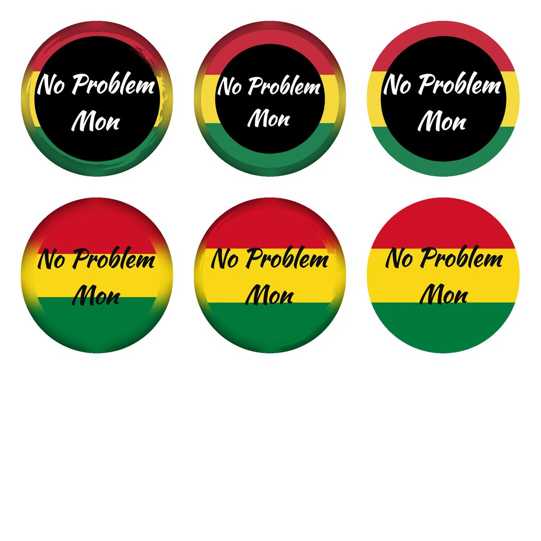 Rasta Bottle Cap Magnet Paper Clip Keychain No Problem Mon Flattened ...