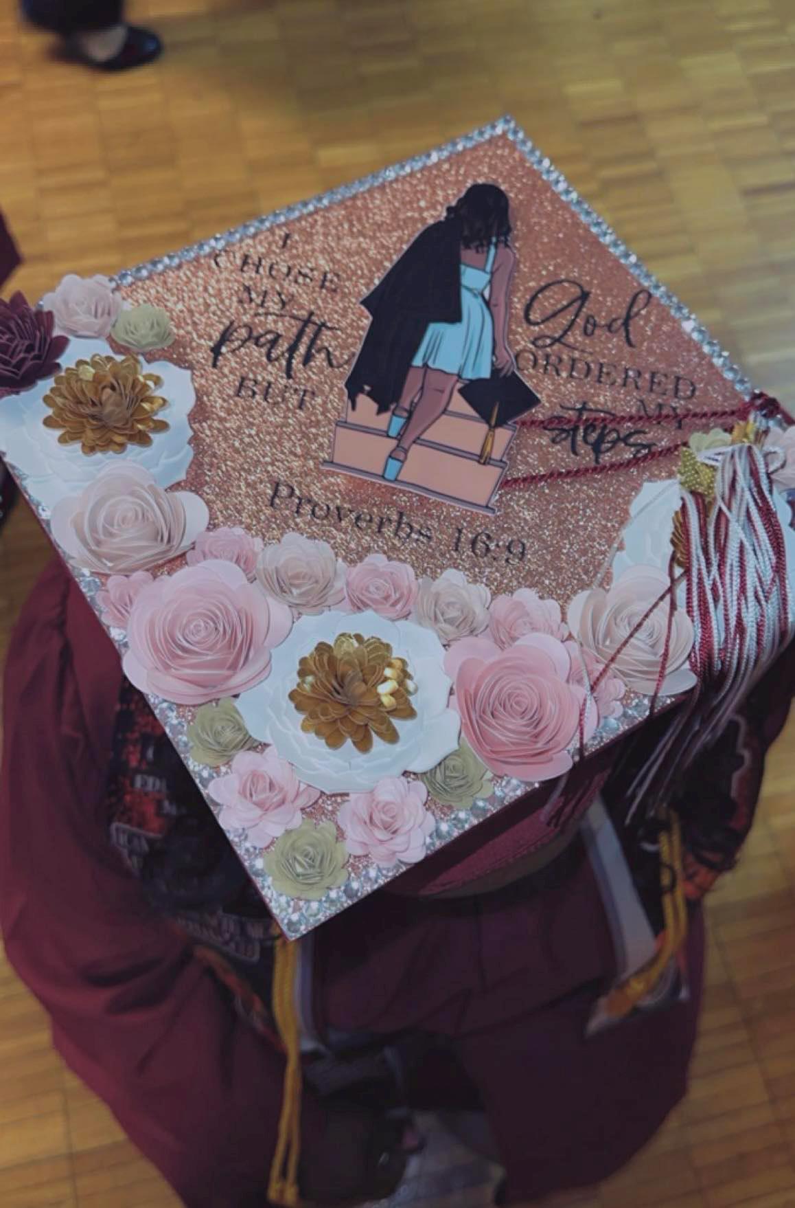 Custom Graduation Cap Topper | Handmade Cardstock Floral Decoration - Etsy