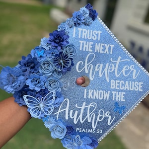 Custom Glitter Graduation Cap Topper | Handmade Cardstock Flowers - Etsy