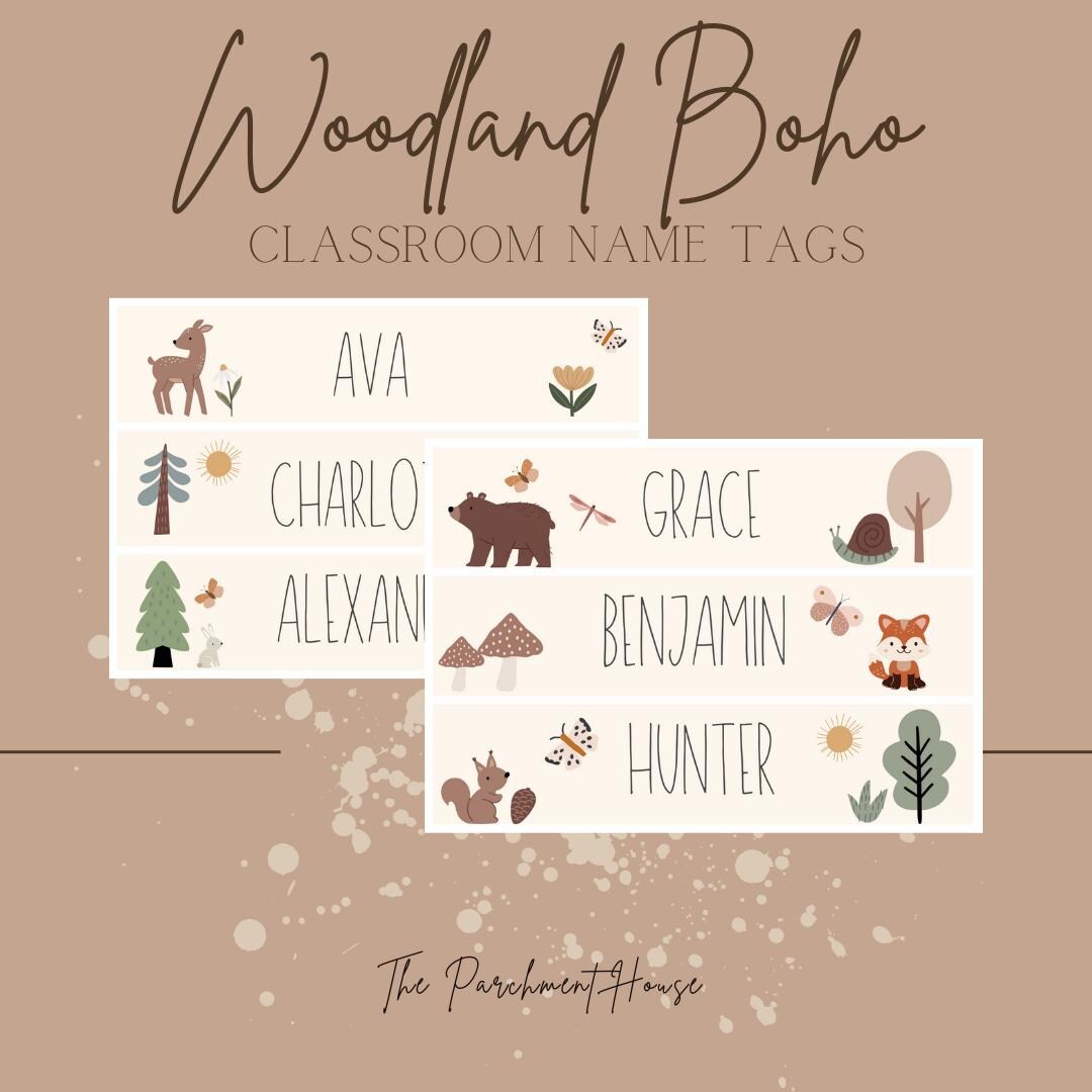 Woodland Bloom - Classroom Name Tags - Etsy