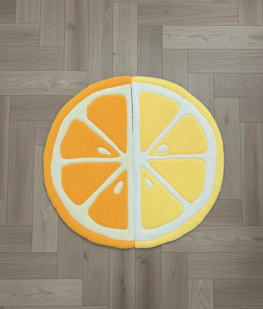Handmade Tufted Rug – Citrus (lemon, Orange, Lime) - Etsy