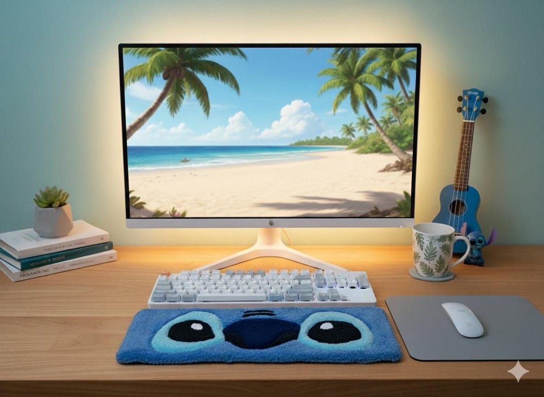 Keyboard Wrist Rest Rug – Cute and Comfortable Stitch Design for Your ...