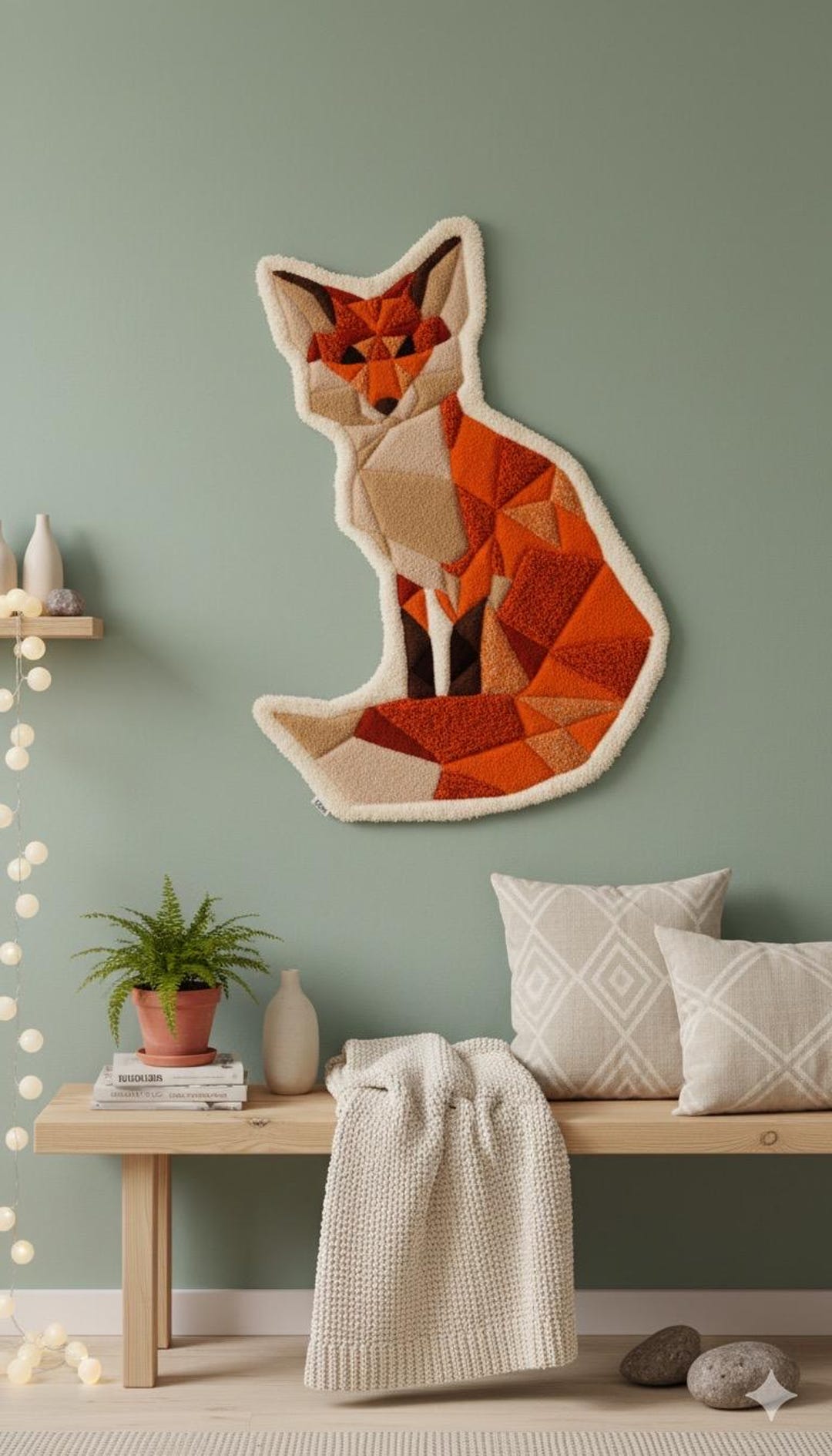Tufted Geometric Fox Rug – Handmade, One of a Kind - Etsy