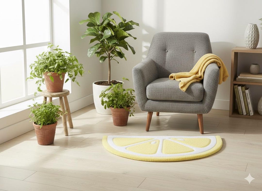 Handmade Tufted Rug – Citrus (lemon, Orange, Lime) - Etsy