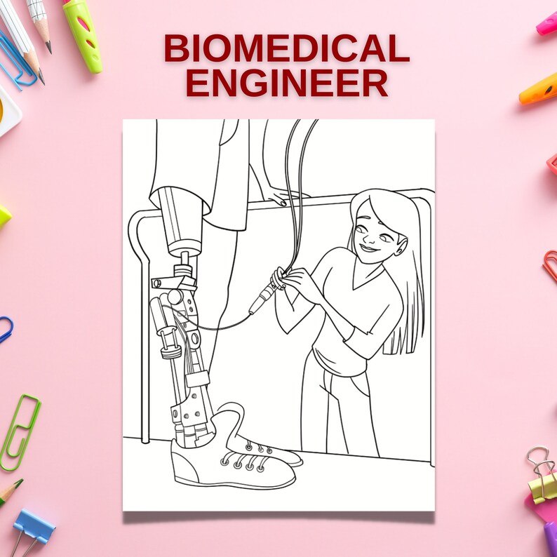 Biomedical Engineer Kids Coloring Page, Women in STEM Activity, STEM ...