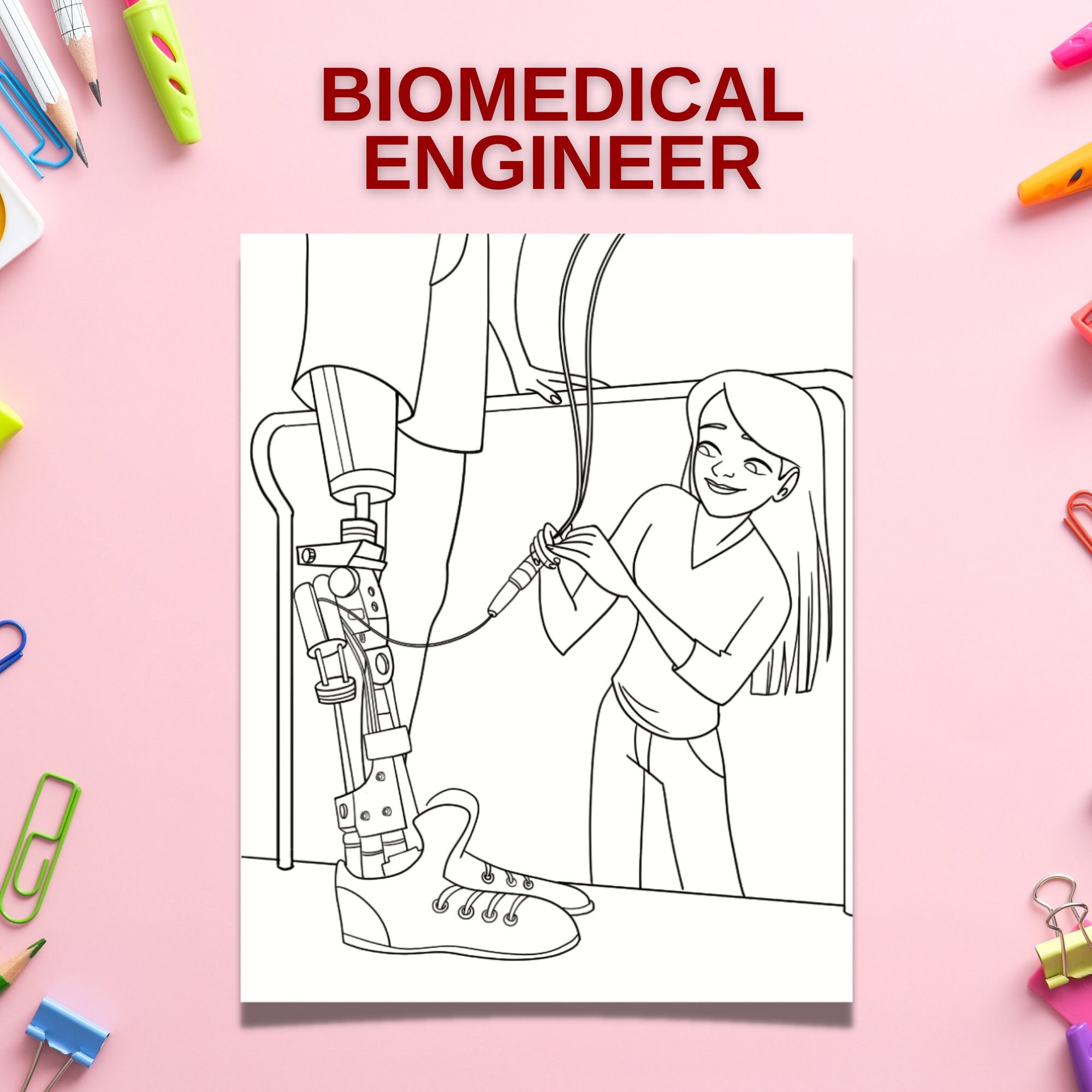 Biomedical Engineer Kids Coloring Page, Women in STEM Activity, STEM ...