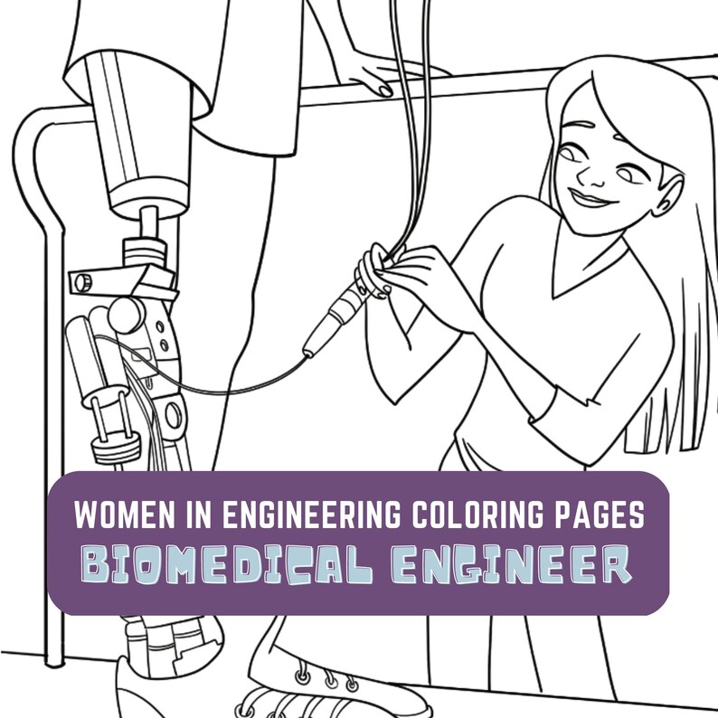 Biomedical Engineer Kids Coloring Page, Women in STEM Activity, STEM ...
