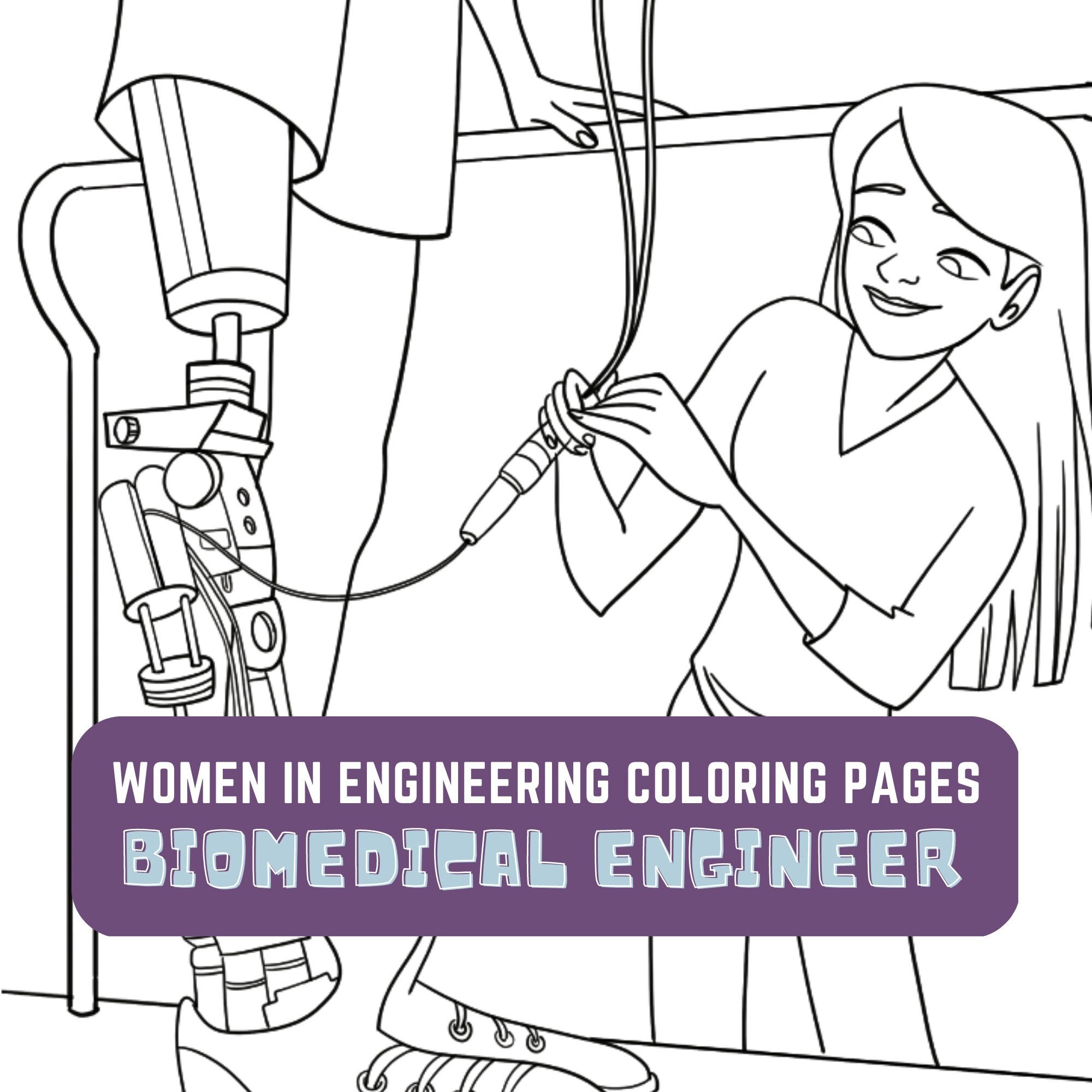 Biomedical Engineer Kids Coloring Page, Women in STEM Activity, STEM ...