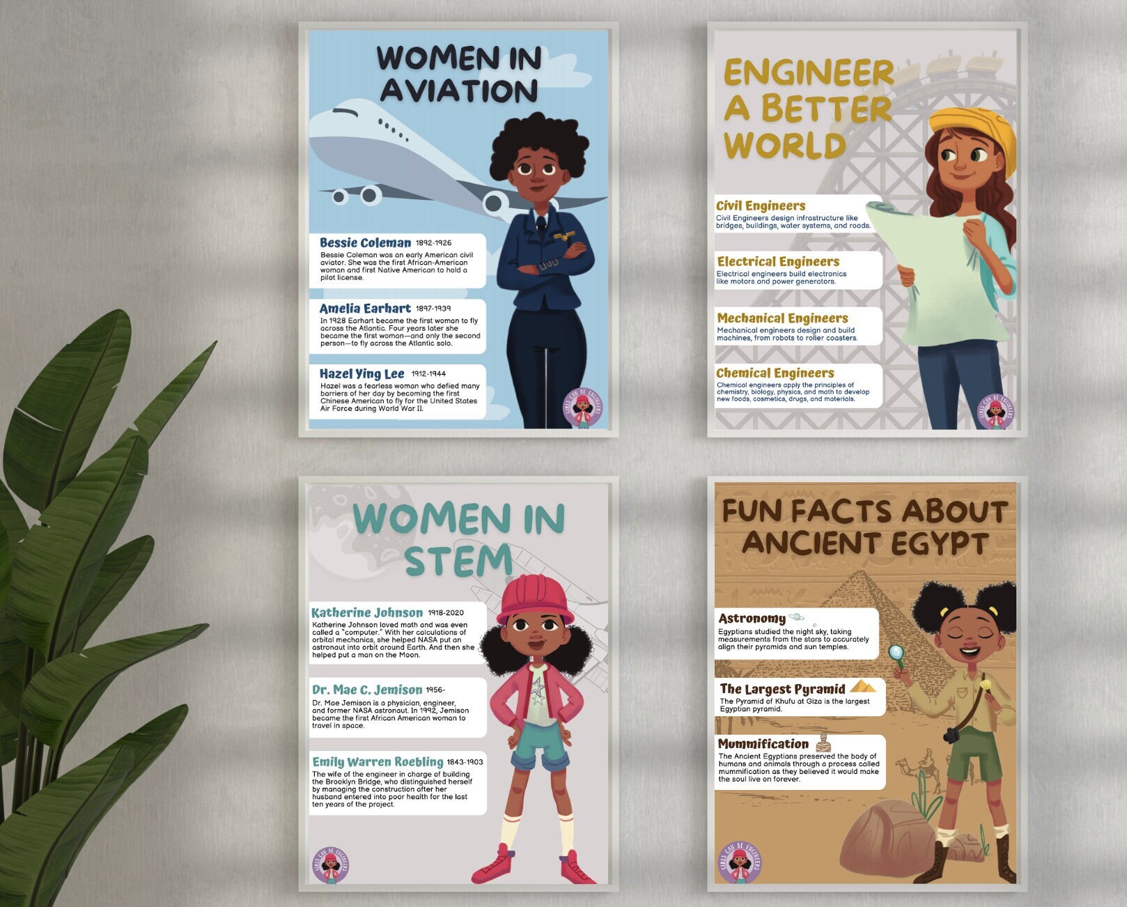 Women in STEM Fun Facts Posters. Set of 4. STEM Classroom Decor ...