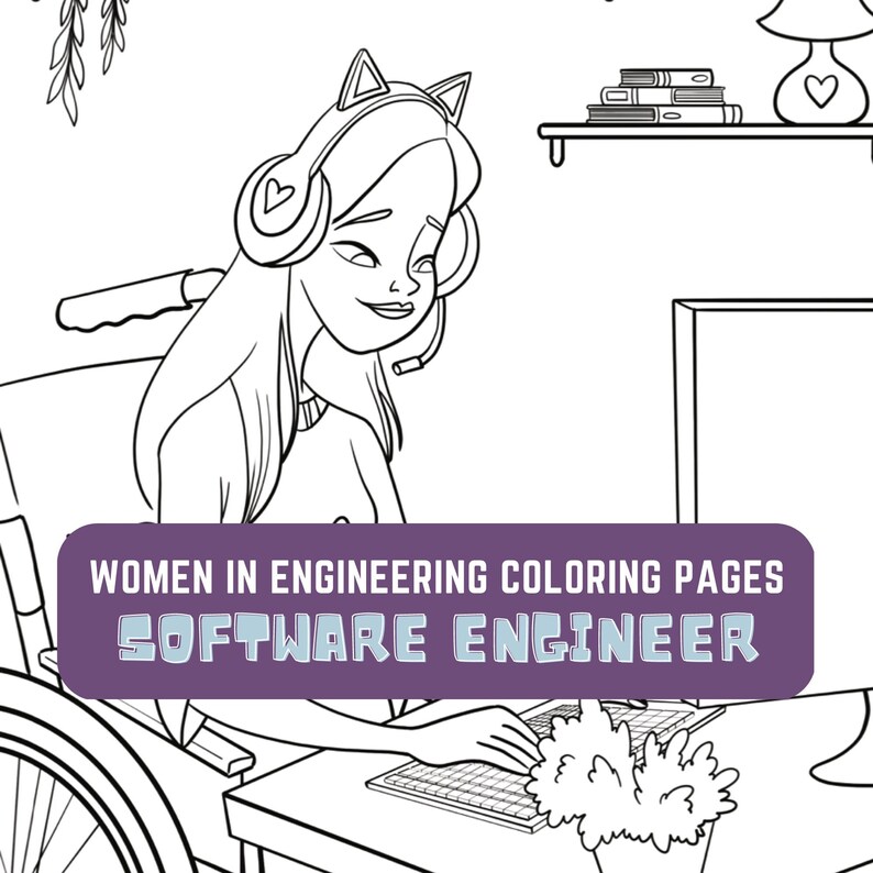 Software Engineer Kids Coloring Page, Women in STEM Activity, STEM ...