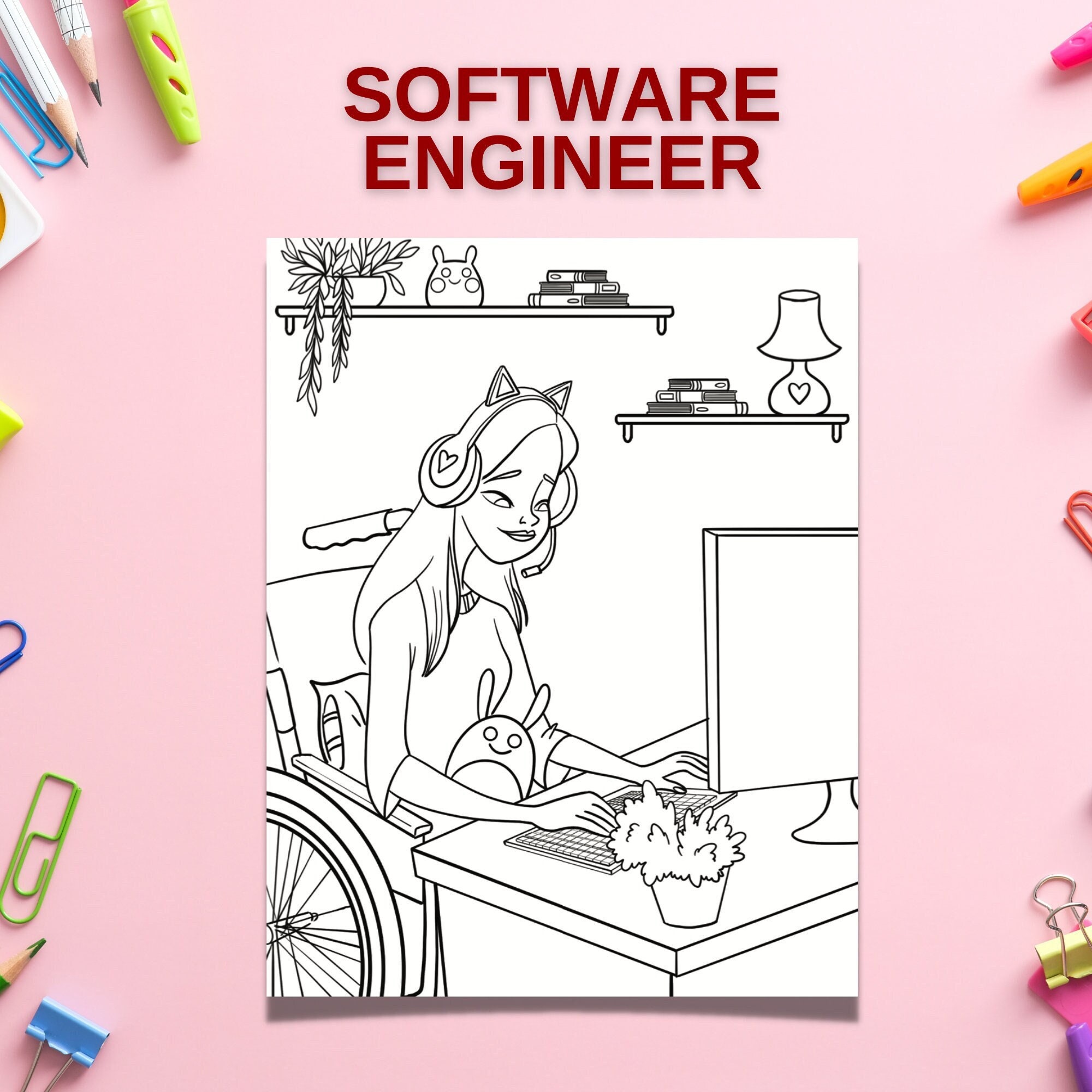 Software Engineer Kids Coloring Page, Women in STEM Activity, STEM ...