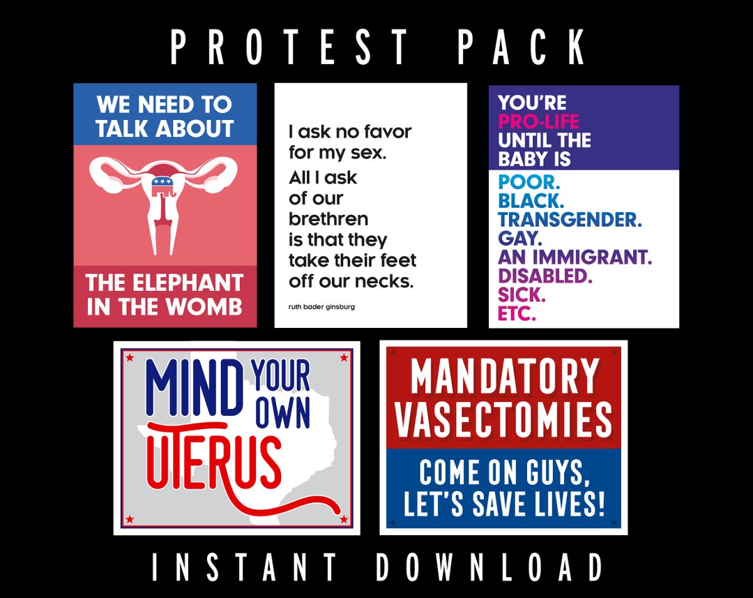 Womens Rights Poster Pack PRINTABLE, Protest Sign, Feminist Poster, Pro ...