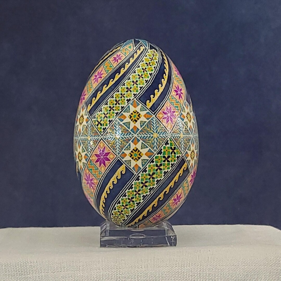Celestial Motion Rhea Egg Pysanka – Handcrafted Ukrainian Display Egg ...