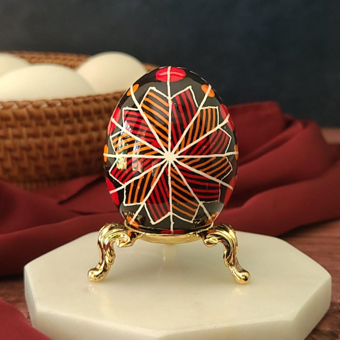 Ukrainian Pysanka Sun Motif – Wax-resist Folk Art Chicken Egg - Etsy