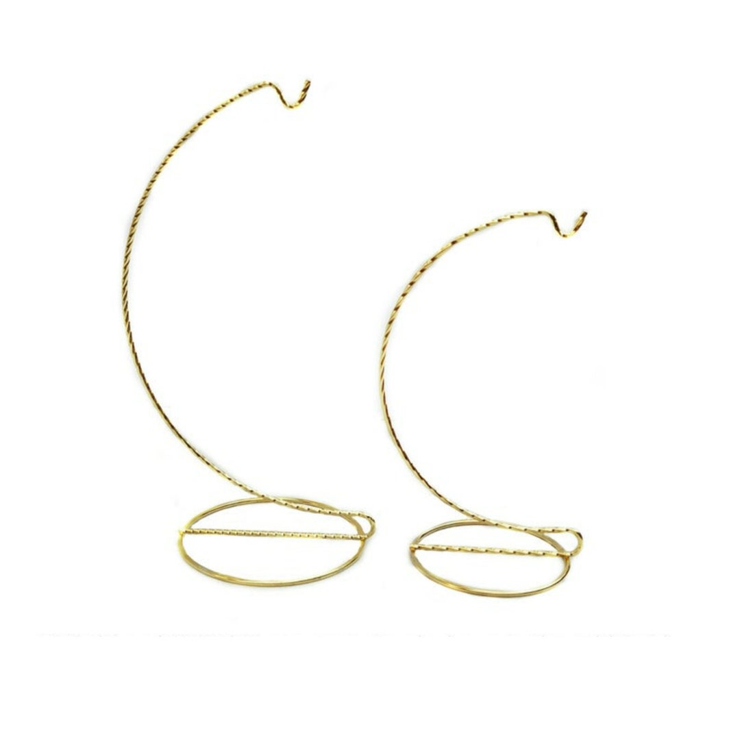 SET OF 2 Hanging Ornament Display Stands; Gold and Silver Christmas ...