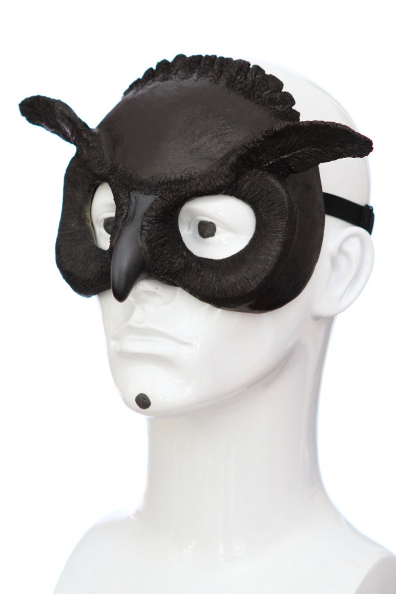 Black Owl Mask Carnival Costume Theatre Mask Halloween | Etsy