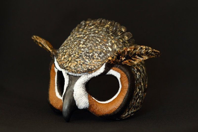 Great Horned Owl Mask Carnival Costume Theater Mask - Etsy