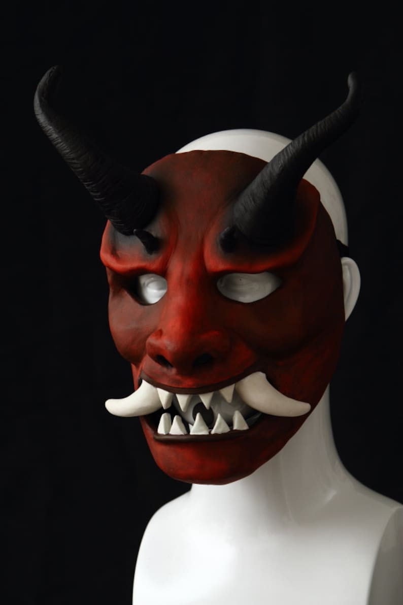 Masque samouraï mask menpo oni Hannya demon samourai réf 09 - Etsy France