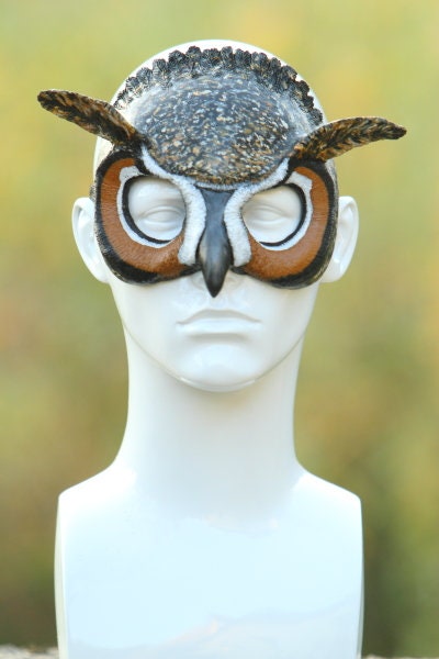 Great Horned Owl Mask Carnival Costume Theater Mask - Etsy