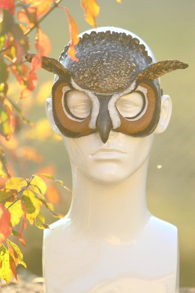 Great Horned Owl Mask Carnival Costume Theater Mask - Etsy