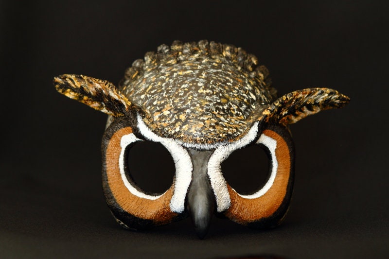 Great Horned Owl Mask, Carnival, Costume, Theater Mask, Halloween Masks ...