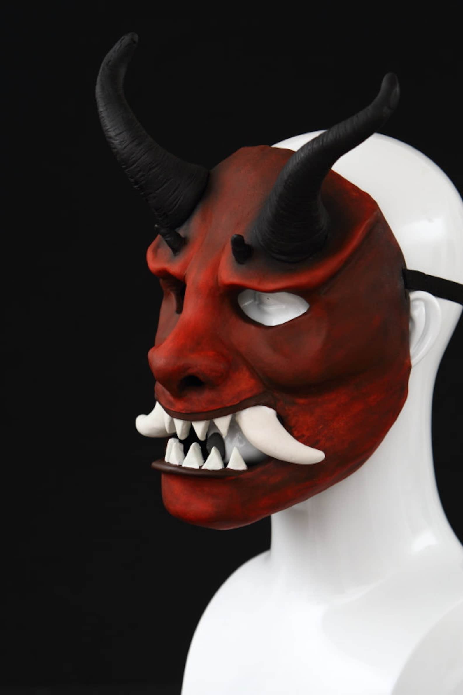 Masque samouraï mask menpo oni Hannya demon samourai réf 09 - Etsy France