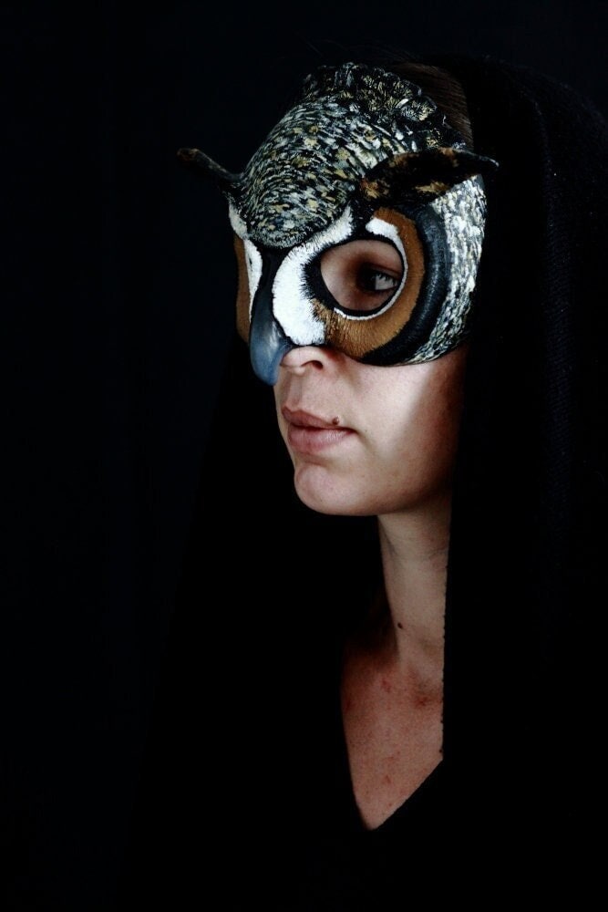Great Horned Owl Mask Carnival Costume Theater Mask - Etsy