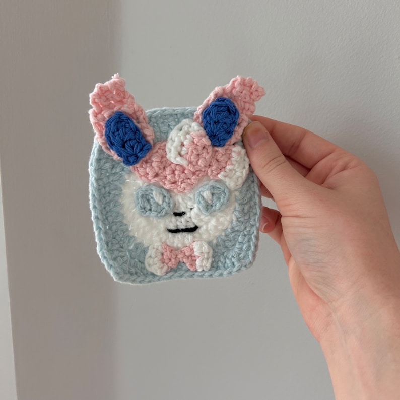 Handmade Sylveon Pokemon Crochet Granny Square - PATTERN ONLY - Etsy
